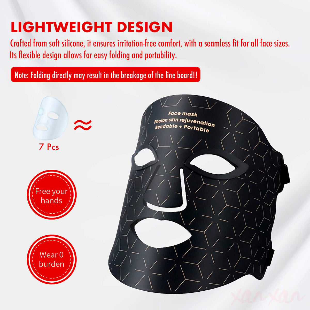 LED Light Therapy Face Mask & Neck for Skin Rejuvenation Anti-Wrinkle ...
