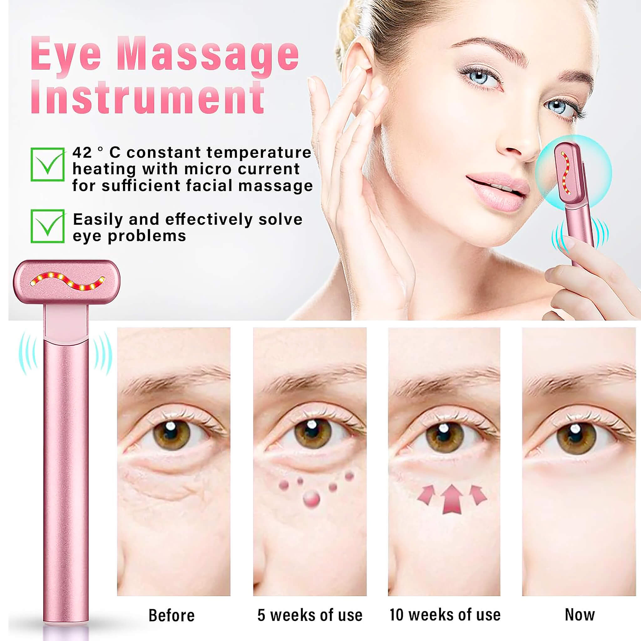 4-in-1 Microcurrent Face Skincare Wand with Facial Massager, Facial Wa ...
