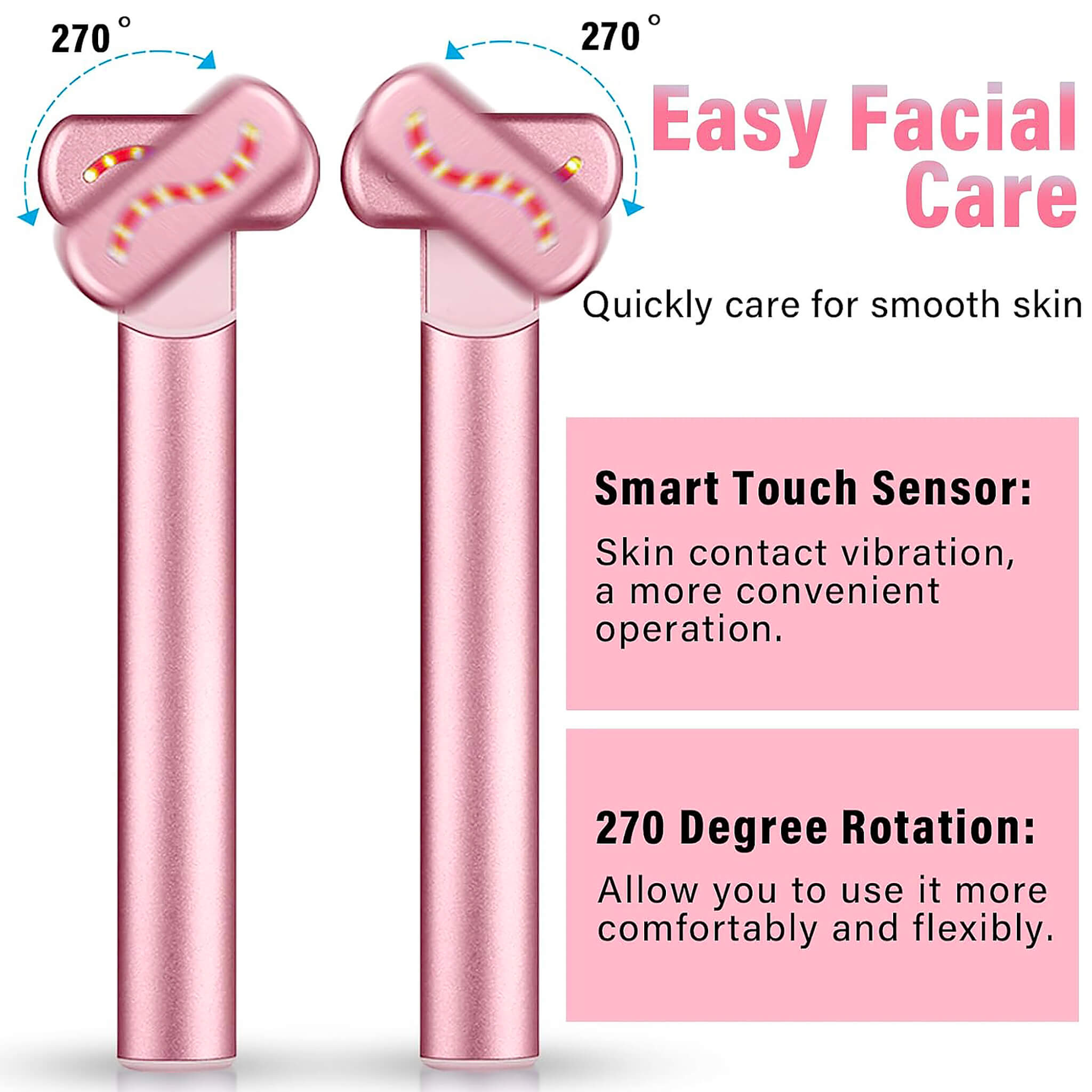 4-in-1 Microcurrent Face Skincare Wand with Facial Massager, Facial Wa ...