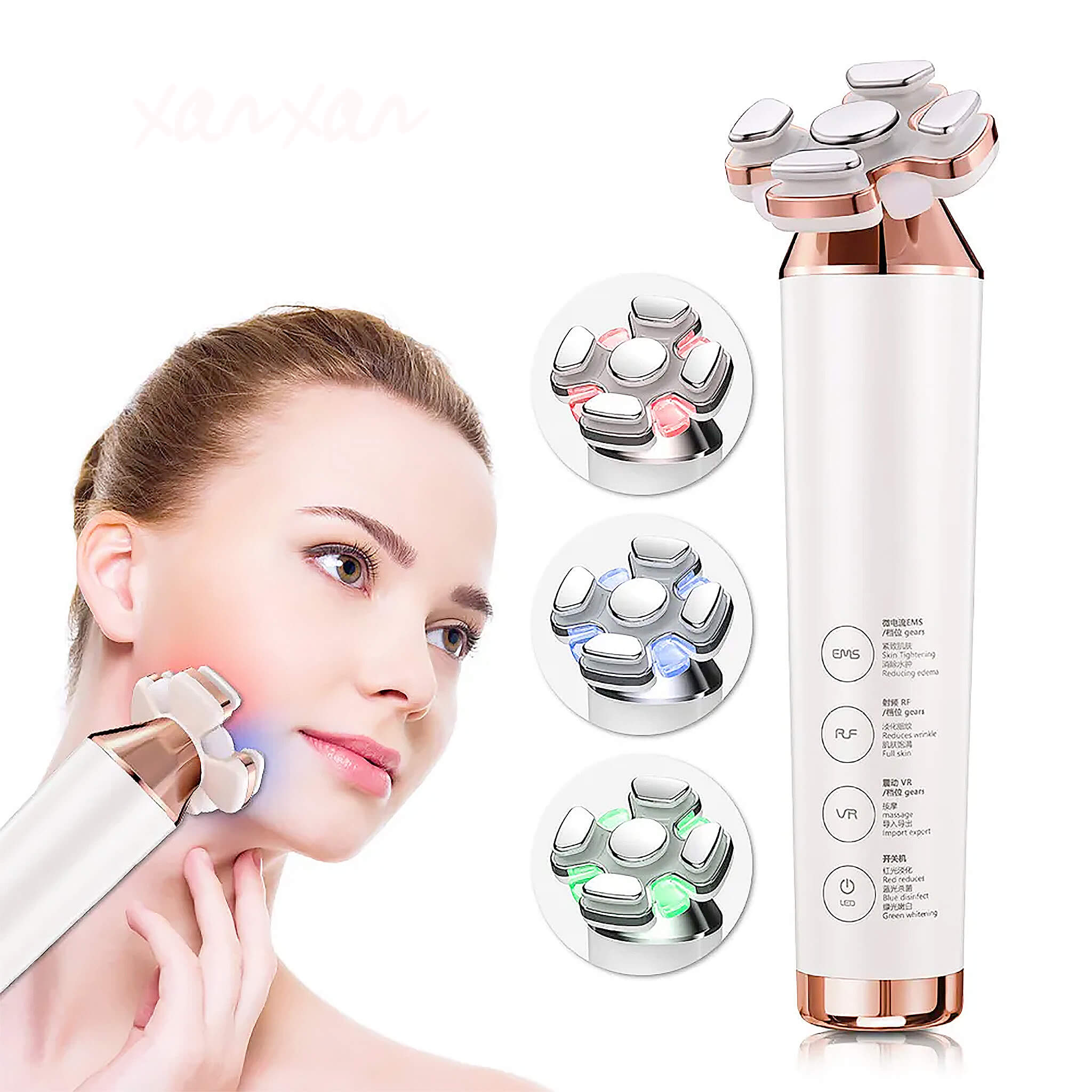 RF Beauty Instrument Home Facial Instruments, EMS Microcurrent Photon ...
